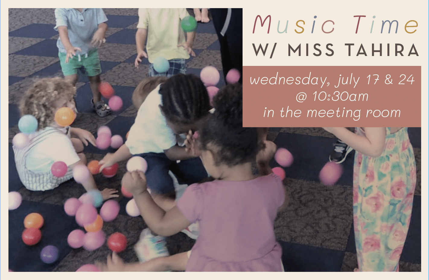 Kids Music Time with Miss Tahira – July 24